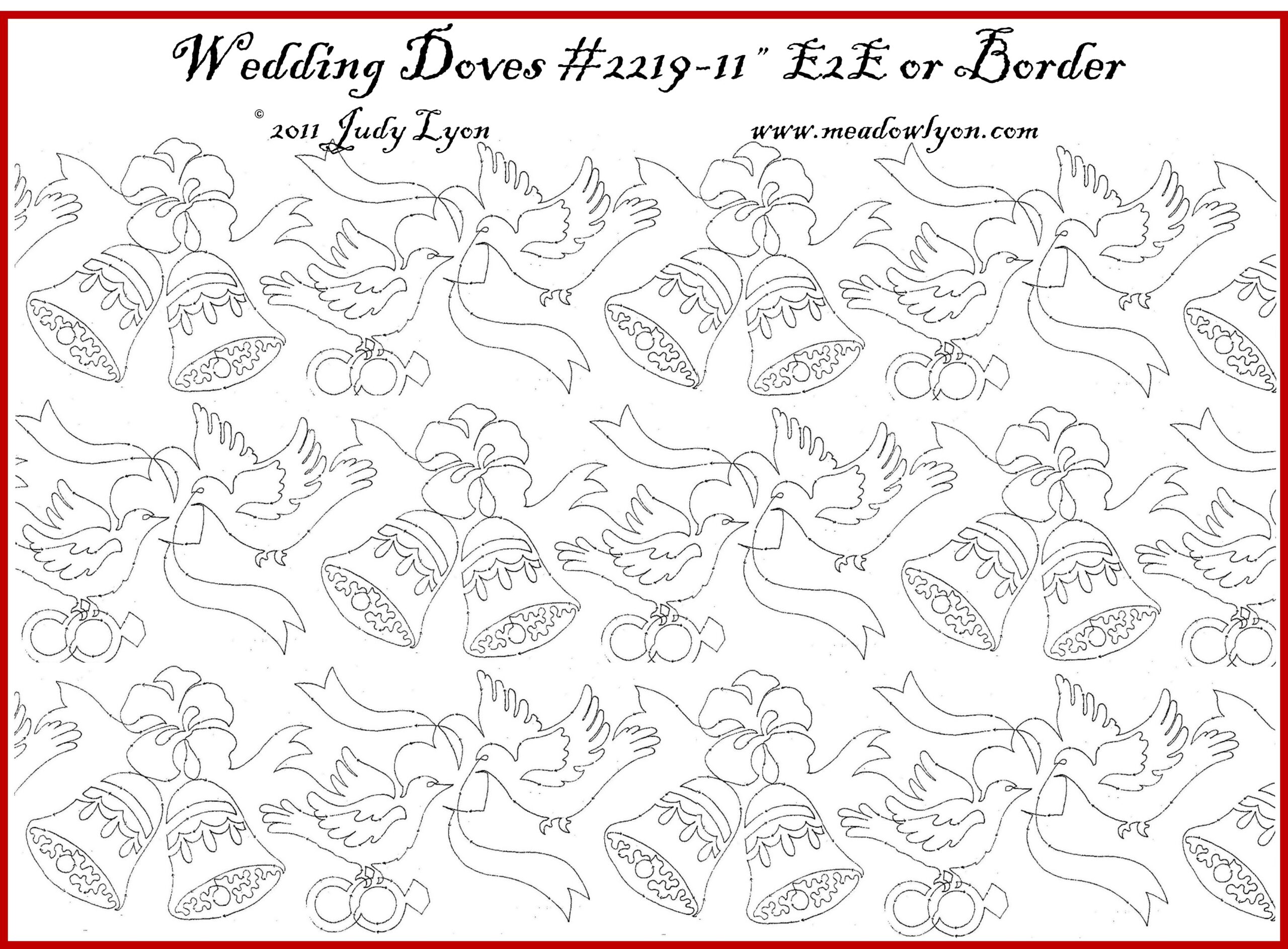Wedding Doves 11″ Border Pattern – Edge-to-Edge – MeadowLyon Designs